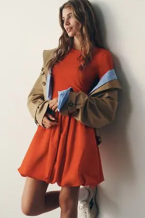 Daily Practice Drop-waist Bubble Mi Dress Flame Scarlet