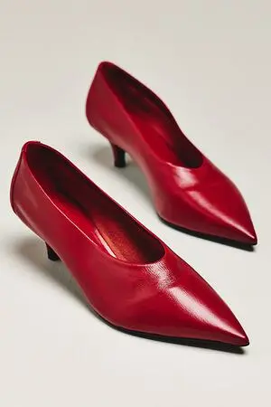 Anthropologie Pointed-toe Pumps - Red