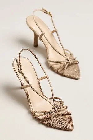 Maeve Strappy Poted-toe Heels - Snake