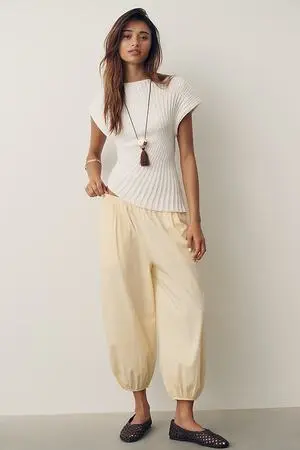 Daily Practice Cropped Bubble Pants - Cream