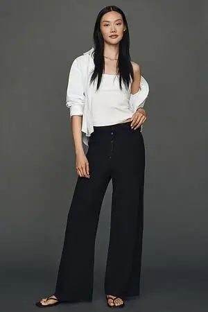 Daily Practice Knit Wide-leg Trousers Pants Black