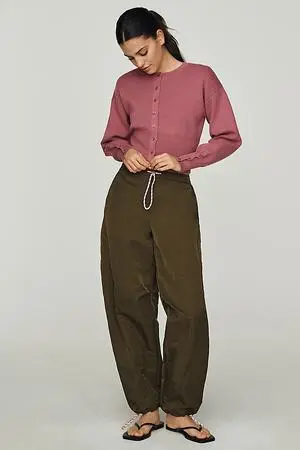Daily Practice Everyday Crew-neck Cardigan - Red Violet