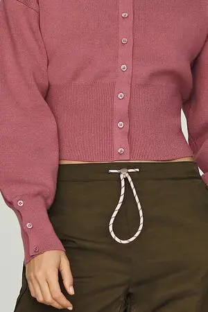 Daily Practice Everyday Crew-neck Cardigan - Red Violet