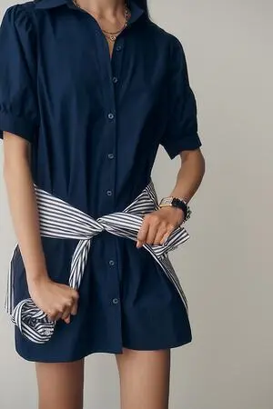 Maeve Cotton Puff-sleeve Shirtdress