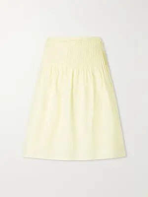 SIR. Rochelle Pintuck Cotton Midi Skirt - Yellow