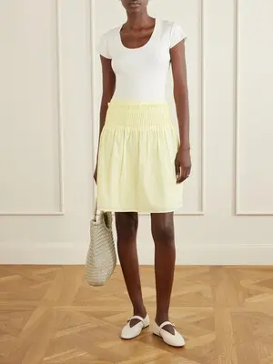 SIR. Rochelle Pintuck Cotton Midi Skirt - Yellow