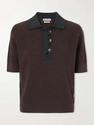 JW Anderson Cotton-blend Polo Shirt - Dark Brown