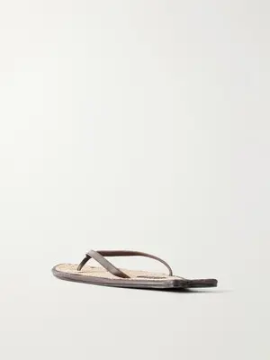 Staud Fish Leather And Raffia Sandals