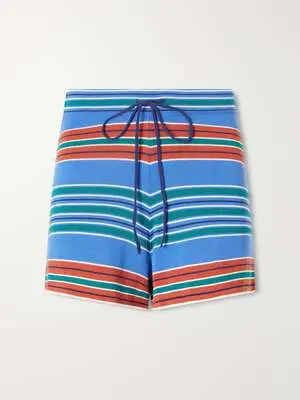 Faithfull The Brand Carlo Striped Jersey Shorts - Blue
