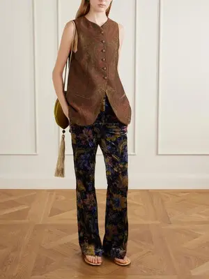 Etro Paisley Jacquard Crepe Vest - Green