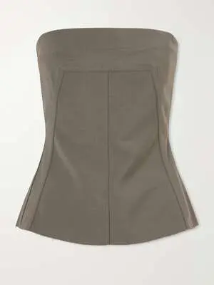 Rick Owens Strapless Wool-blend Bustier Top - Gray