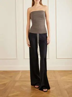 Rick Owens Strapless Wool-blend Bustier Top