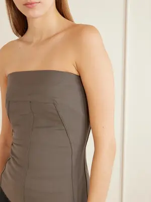 Rick Owens Strapless Wool-blend Bustier Top