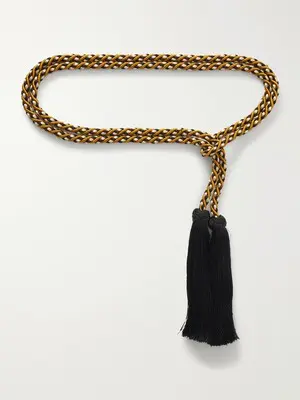 Le Sundial Palais Braided Cord Belt With Tassels - Black