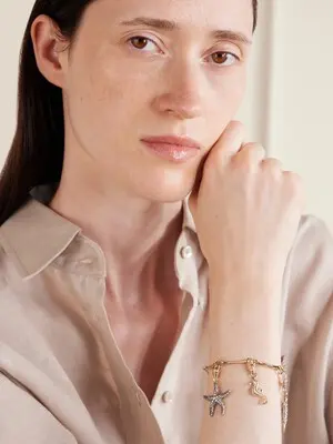 LUCY DELIUS 14 Karat Diamond Charm Bracelet