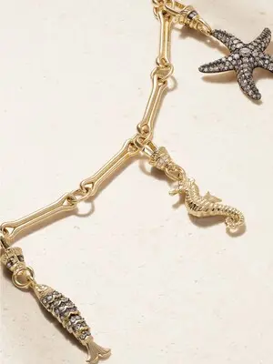 LUCY DELIUS 14 Karat Diamond Charm Bracelet