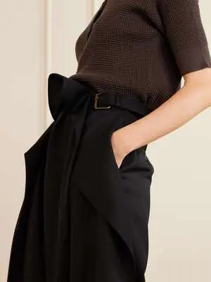 JW Anderson Ruffled Belted Wool Wide-leg Pants