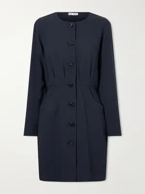 BLAZÉ MILANO Luna Friesian Crepe Mini Dress - Blue