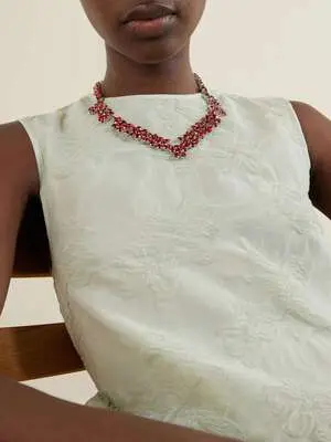 Simone Rocha Silver-tone Crystal Necklace