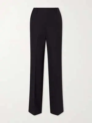 Khaite Grenare Virgin Wool Straight-leg Pants - Black