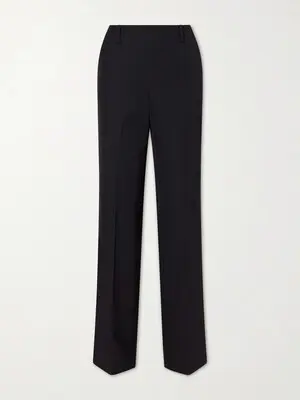 Khaite Grenare Virgin Wool Straight-leg Pants - Black