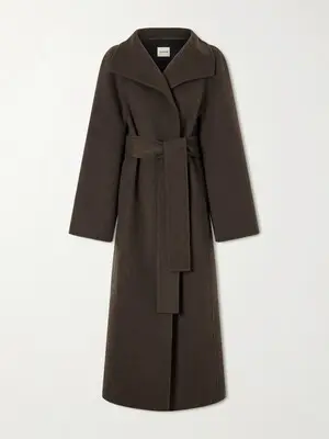 Khaite Romare Belted Double-face Wool Coat - Green