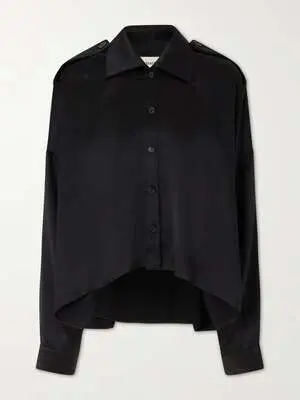 Khaite Bodine Silk-satin Shirt - Black