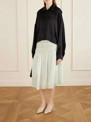 Khaite Bodine Silk-satin Shirt