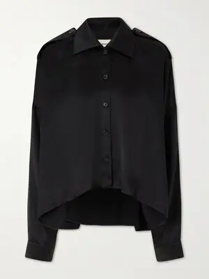 Khaite Bodine Silk-satin Shirt - Black