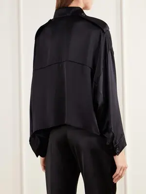 Khaite Bodine Silk-satin Shirt - Black