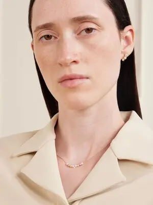 Mizuki 14k Pearl And Diamond Necklace