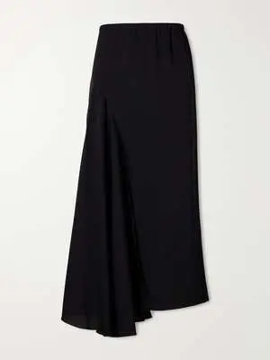 SHARON WAUCHOB Tria Asymmetric Duchesse-satin Midi Skirt