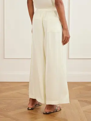 Theory Satin Wide-leg Pants - Yellow