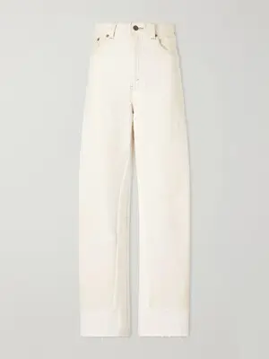 B Sides Reworked Culotte Distressed Wide-leg Jeans - White