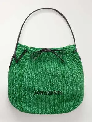 JW Anderson Bead-embellished Leather-trimmed Canvas Tote