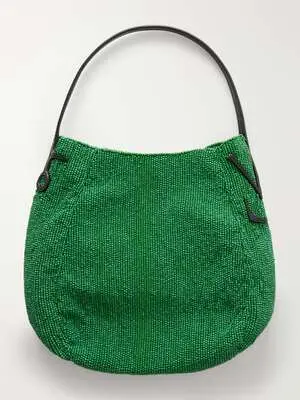 JW Anderson Bead-embellished Leather-trimmed Canvas Tote