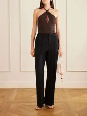 Alex Perry Halterneck Backless Stretch-mesh Bodysuit