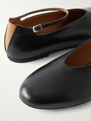 JIL SANDER Elyss Leather Ballet Flats