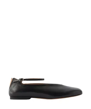 JIL SANDER Elyss Leather Ballet Flats - Black