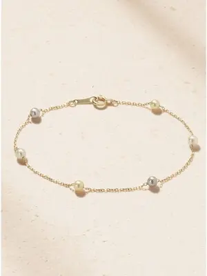 Mizuki 14 Karat Yellow Pearl Bracelet - Gold