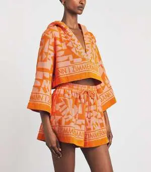 Zimmermann Terry Solstice Cropped Hooded Top