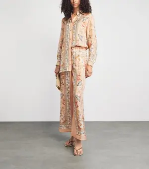Zimmermann Silk Roselight Drawstring Trousers