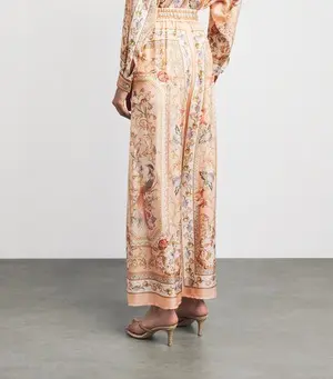 Zimmermann Silk Roselight Drawstring Trousers