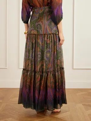 Etro Printed Silk Maxi Skirt