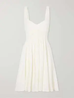 JW Anderson Pleated Gathered Crepon Mini Dress