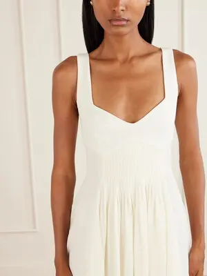 JW Anderson Pleated Gathered Crepon Mini Dress