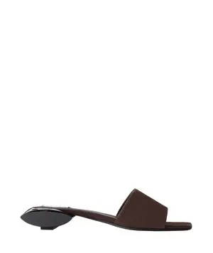 Alaïa Ellipse Suede Slides - Brown