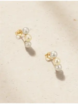 Mizuki 14-karat Pearl Drop Earrings - Gold