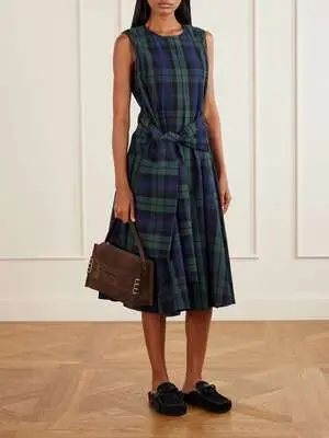 JW Anderson Checked Cotton-cloque Mini Dress