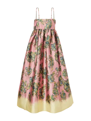 ALEMAIS Faye Floral-print Tie-detailed Midi Dress - Multi